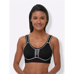 Viania Damen Sport-BH ohne Bügel mit Frotteefutter, schwarz, Größe 100C