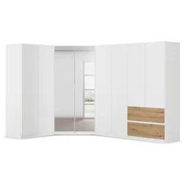 Schrank-Set Rauch "Kleiderschrank Schrank Garderobe Wäscheschrank COSTA mit Spiegel" Kastenmöbel-Sets Gr. B/H/T: 208cm x 197cm x 298cm, weiß (alpinweiß/eiche artisan) viel Platz, grifflose Front und Push-to-Open Funktion MADE IN GERMANY