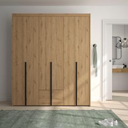 Kleiderschrank GAMI "TREVOR" Schränke Gr. B/H/T: 181cm x 215cm x 60cm, 3 St., Basisausführung, braun (eiche artisan) Verschiedene Module einfach zu kombinieren