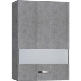 Glashängeschrank Optifit "Cara" Schränke Gr. B/H/T: 60 cm x 89,6 cm x 34,9 cm, 1 St., grau (beton, beton) Breite 60 cm