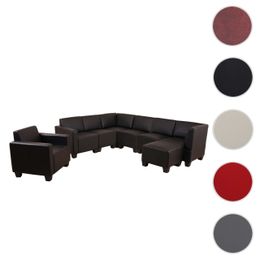 Mendler Modular Sofa-System Couch-Garnitur Lyon 6-1-1, Kunstleder ~ Variantenangebot 26067