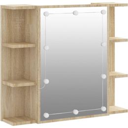 vidaXL - Spiegelschrank mit led Sonoma-Eiche 70x16,5x60 cm