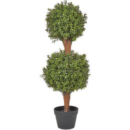 Beliani - Künstliche Topfpflanze Buxus Kugelbaum Grün Kunststoff Blätter Material Massivholz Stamm 92 cm Dekorative Indoor Outdoor Garten Accessoire