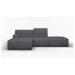 Ecksofa Egoitaliano "Babouche, Designsofa mit außergewöhnlichem Sitzkomfort zum Wohlfühlen" Sofas Gr. B/H/T: 287cm x 80cm x 98cm, Luxus-Microfaser Lederoptik, Recamiere links, blau (ice lake)