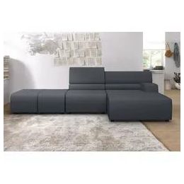 Ecksofa Egoitaliano "Babouche, Designsofa mit außergewöhnlichem Sitzkomfort zum Wohlfühlen" Sofas Gr. B/T: 384cm x 98cm, Luxus-Microfaser BLUSH, Recamiere rechts, schwarz (charcoral)