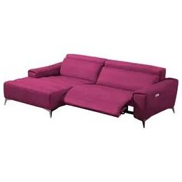 Ecksofa Egoitaliano "Suzette, Designsofa mit hohem Sitzkomfort" Sofas Gr. B/H/T: 266cm x 95cm x 163cm, Luxus-Microfaser BLUSH, Recamiere links, mit Relaxfunktion, pink (fuchsia) mit Recamiere, inkl. 1 elektronischen Relaxfunktion, L-Form