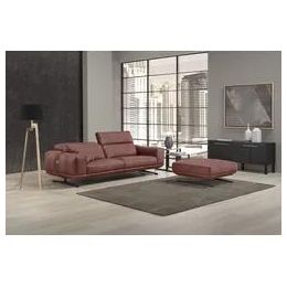 2,5-Sitzer Egoitaliano "Gloria, super bequem und hochwertige Verarbeitung, edles Design" Sofas Gr. B/H/T: 236cm x 96cm x 109cm, Luxus-Microfaser BLUSH, braun (cedar wood) beidseitig verstellbare Rückenelemente, mit Metallfüßen