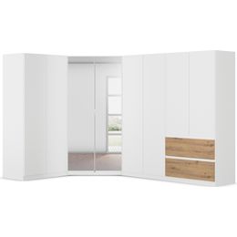 Schrank-Set Rauch "Kleiderschrank Schrank Garderobe Wäscheschrank COSTA mit Spiegel" Kastenmöbel-Sets Gr. B/H/T: 208 cm x 197 cm x 298 cm, weiß (alpinweiß, eiche artisan) viel Platz, grifflose Front und Push-to-Open Funktion MADE IN GERMANY