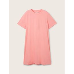 Tom Tailor Denim Damen Kurzes T-Shirt-Kleid, rosa, Melange Optik, Gr. M