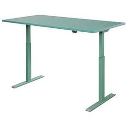 Topstar E-Table elektrisch höhenverstellbarer Schreibtisch mintgrün rechteckig, T-Fuß-Gestell grün 160,0 x 80,0 cm