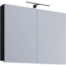 ebuy24 VCB1 Bad Wandschrank m Spiegel Spiegelschrank 60 cm inkl. Licht Schwarz.