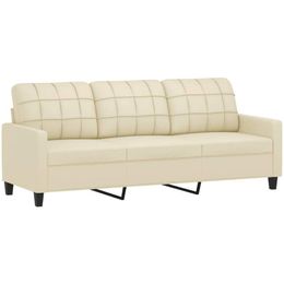 3-Sitzer-Sofa Creme 180 cm Kunstleder vidaXL