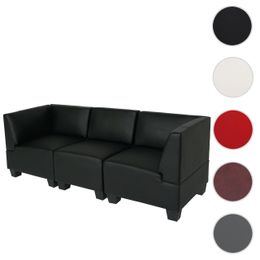 Mendler Modular 3-Sitzer Sofa Couch Lyon, Kunstleder, hohe Armlehnen ~ Variantenangebot 2x21699+21689+2x21716