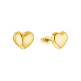 Paar Ohrstecker Amor "Golden Hearts, 9979295" Ohrringe Gr. Gelbgold 585, goldfarben Damen