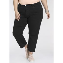 LEVI'S® PLUS 7/8-Jeans LEVI'S PLUS "501 CROP" Gr. 20 (50), N-Gr, schwarz (black) Damen Jeans in klassischer Leibhöhe