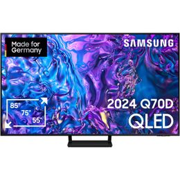E (A bis G) Samsung QLED-Fernseher Fernseher schwarz LED Fernseher