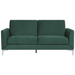 Beliani Sofa Dunkelgrün Samtstoff 3-Sitzer Minimalistisch Wohnzimmer