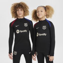 FC Barcelona Strike Nike Dri-FIT Fußball-Drill-Oberteil für ältere Kinder - Schwarz