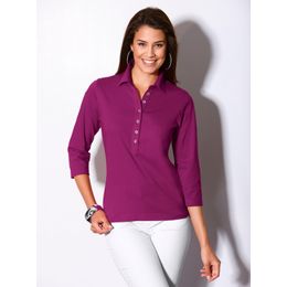 Heine Damen Polo-Shirt, Rosa, Gr. 44, 3/4 Arm Shirts, Material: Baumwolle