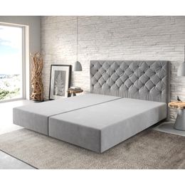 DeLife Boxspringgestell Dream-Great 180x200 cm Mikrofaser Grau, Bettgestelle