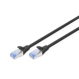 Digitus Patch-Kabel RJ-45 (M) zu RJ-45 (M) 0.5m CCA SF/UTP Cat 5e schwarz (DK-1532-005/BL)