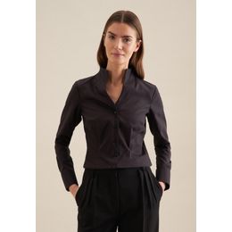 Klassische Bluse Seidensticker "Schwarze Rose" Gr. 48, schwarz Damen Blusen Langarm Kragen Uni