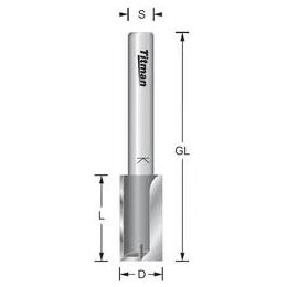 Nutfräser mit Schaft 6mm, D=2mm, L=6,5mm, GL=40mm