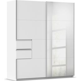 Schwebetürenschrank Rauch "Kleiderschrank Schrank Garderobe Wäscheschrank LUZIA in 2 Breiten" Schränke Gr. B/H/T: 181 cm x 210 cm x 62 cm, 2 St., weiß (alpinweiß) mit 2 Schubladen Spiegel in modernen Dekor-Farben MADE IN GERMANY