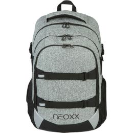 Schulrucksack neoxx "Active Pro, Wool fhe World" Gr. B/H/T: 31cm x 45,5cm x 24cm, grau (wool fhe world), Kinder, Polyester, Rucksäcke