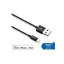 deleyCON USB-Daten/Ladekabel MK-MK403 f&uuml;r Apple, 1 m, schwarz