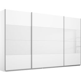 Schwebetürenschrank Rauch "Quadra Bestseller Schlafzimmerschrank in vielen Breiten" Schränke Gr. B/H/T: 315 cm x 230 cm x 62 cm, 3 St., weiß (weiß, weißglas) Kleiderschrank Garderobenschrank Schrank mit Glaselementen