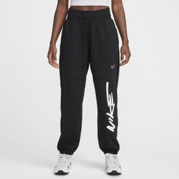 Nike Sportswear Breaking Oversize-French-Terry-Hose mit mittelhohem Bund (Damen) - Schwarz