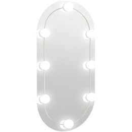 vidaXL - Spiegel mit LED-Leuchten 80x40 cm Glas Oval