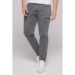 Jogg Pants CAMP DAVID Gr. 31, Normalgrößen, grau, Herren, Material: 97% Baumwolle, 3% Elasthan, unifarben, Jeans, mit Gummizug hinten am Bund