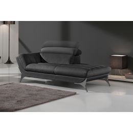 Recamiere Egoitaliano "Sueli, extravagantes Design und erstklassiger Sitzkomfort", schwarz, B:180cm H:100cm T:110cm, Leder »NUVOLE« (Echtes Rindsleder). Halbnatürliches, halbnarbiges Rindsleder mit einer natürlichen Körnung von 1, 2 bis 1, 4 mm. Dieses Leder hat eine weiche, wachsartige Hand mit mattem Aussehen und einem Wolkeneffekt. Es handelt sich um ein Naturleder, das die ursprünglichen Eigen