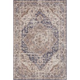 Teppich Hanse Home "Sand" Teppiche Gr. B/L: 200 cm x 280 cm, 8 mm, 1 St., blau (creme,blau) Kurzflor, Weich, Orient, Vintage, Wohnzimmer, Schlafzimmer, Esszimmer