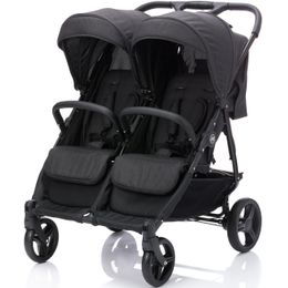 Zwillingswagen fillikid "Duo, schwarz melange" schwarz (schwarz melange) Baby Kinderwagen