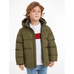 Steppjacke Tommy Hilfiger "ESSENTIAL JACKET" Gr. 6 (116), grün (utility olive) Jungen Jacken mit Logo-Patch