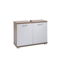 ByLiving Waschbeckenunterschrank NEBRASKA, Breite 80 cm, Artisan Eiche/wei&szlig;