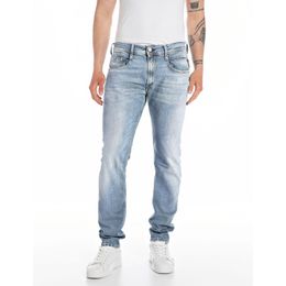 Slim-fit-Jeans Replay "Anbass" Gr. 31, Länge 34, blau (light indigo) Herren Jeans