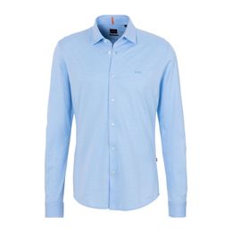 Langarmhemd BOSS Orange "Mysoft_2_M" Gr. XL, N-Gr, blau (open blue460) Herren Hemden mit BOSS-Logostickerei