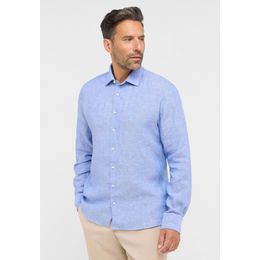 Langarmhemd Eterna "MODERN FIT" Gr. 42, Normalgrößen, blau (mittelblau) Herren Hemden