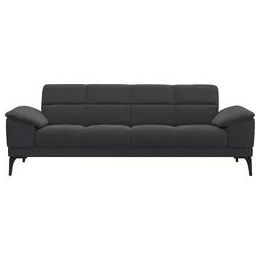 2,5-Sitzer FLEXLUX "Viale, tolle Optik und super bequem" Sofas Gr. B/H/T: 208cm x 99cm x 74cm, Lederoptik, grau (shark grau) Sitzaufbau hochwertiger Kaltschaum und Stahl-Wellenunterfederung