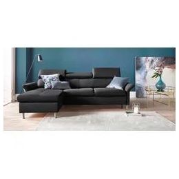 Ecksofa exxpo - SOFA FASHION "Maretto, bequem und komfortabel, L-Form", schwarz, B:257cm H:96cm T:167cm, Luxus-Microfaser (100% Polyester), Sofas, inkl. Kopf- bzw. Rückenverstellung, wahlweise mit Bettfunktion