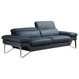 2,5-Sitzer Egoitaliano "Princess, Designsofa und super bequem, tolle Detailverarbeitung" Sofas Gr. B/H/T: 236 cm x 95 cm x 108 cm, Leder BULL, inkl. verstellbarer Kopfteile, grau (smoke) inkl. verstellbarer Kopfteile