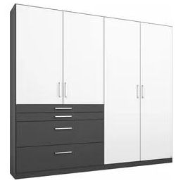 Kleiderschrank Rauch "Harburg Drehtürenschrank Schlafzimmerschrank mit viel Stauraum" Schränke Gr. B/H/T: 181 cm x 197 cm x 54 cm, 4 St., weiß (graumetallic, weiß) Bestseller Schrank Garderobe im Schlafzimmer