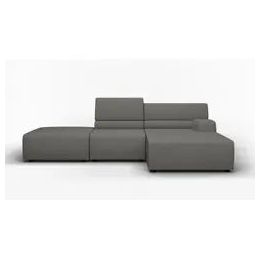 Ecksofa Egoitaliano "Babouche, Designsofa mit außergewöhnlichem Sitzkomfort zum Wohlfühlen" Sofas Gr. B/H/T: 287cm x 80cm x 98cm, Luxus-Microfaser Lederoptik, Recamiere rechts, grau (steingrau)