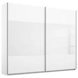 Schwebetürenschrank Rauch "Quadra Bestseller Schlafzimmerschrank in vielen Breiten" Schränke Gr. B/H/T: 226 cm x 210 cm x 62 cm, 2 St., weiß (weiß, weißglas) Kleiderschrank Garderobenschrank Schrank mit Glaselementen