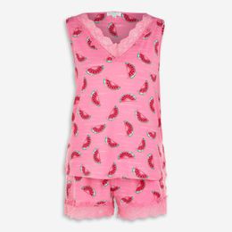 TK Maxx Rosafarbener Pyjama mit Wassermelonenmuster