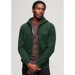 Kapuzensweatjacke Superdry "ESSENTIAL LOGO ZIP HOODIE" Gr. M, grün (forest green) Herren Sweatjacken